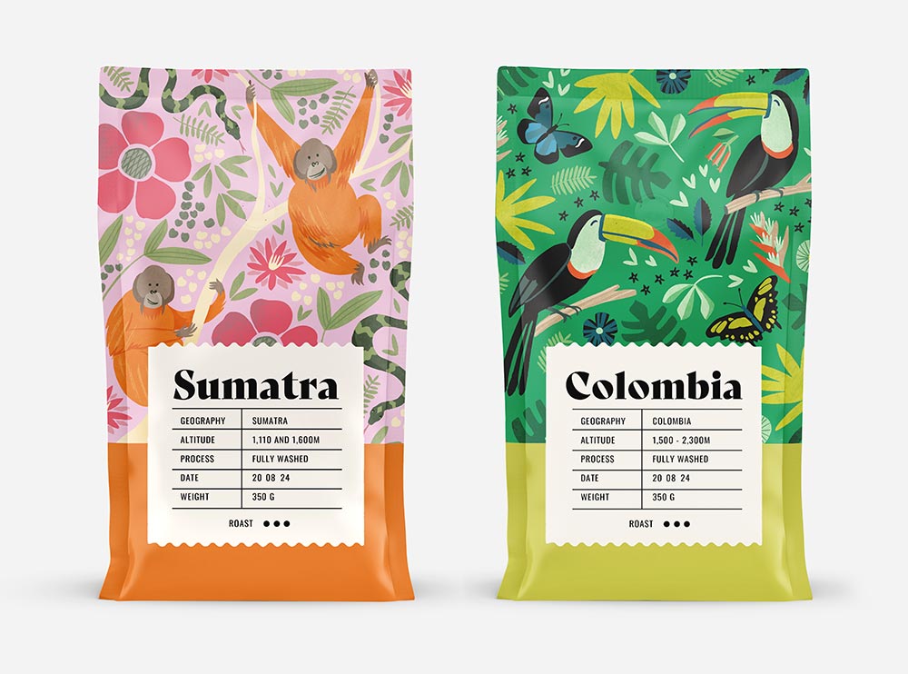 Coffee Packaging Design - Sara Mulvanny Illustration
