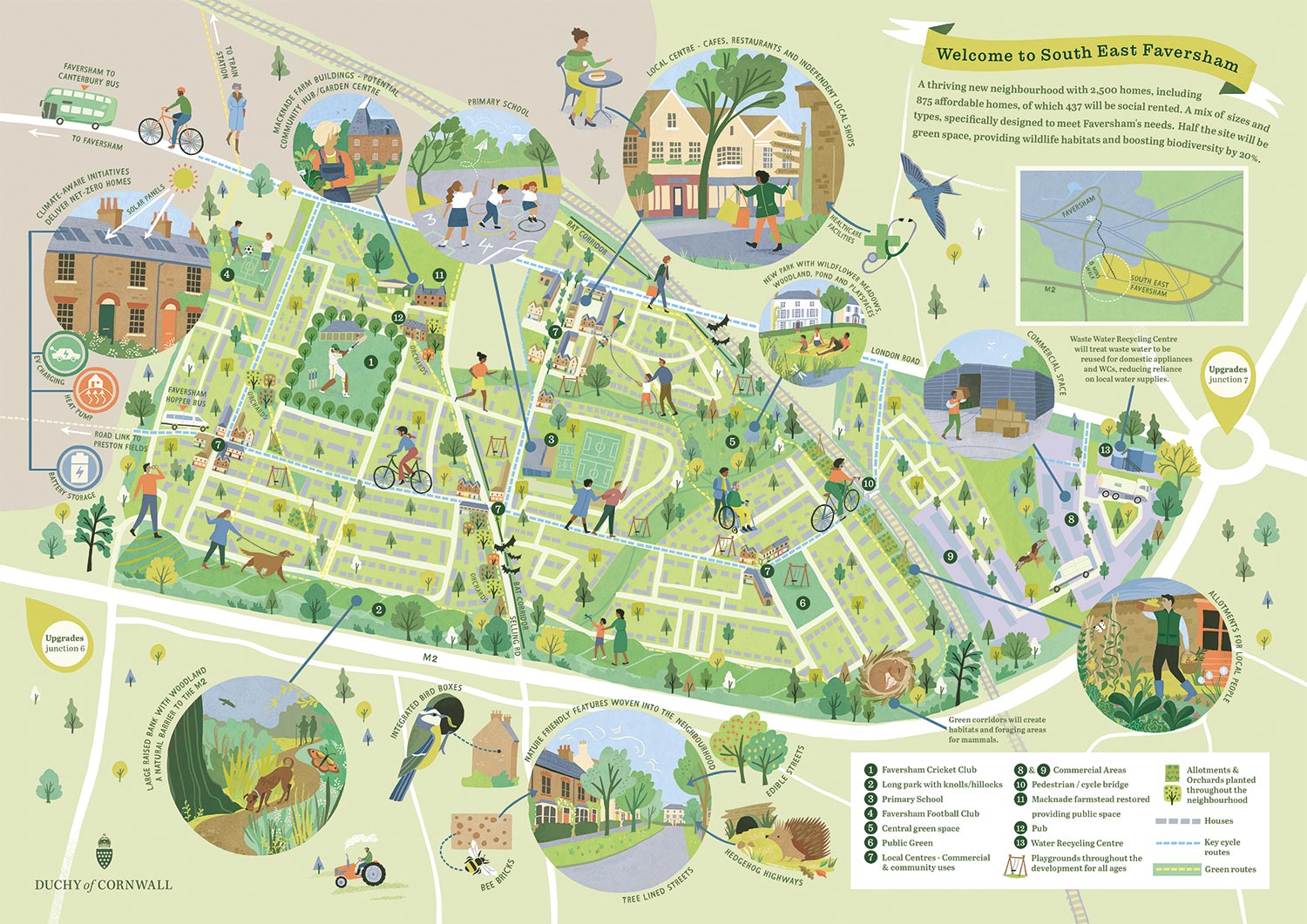 The Duchy of Cornwall / East Faversham Map - Sara Mulvanny Illustration